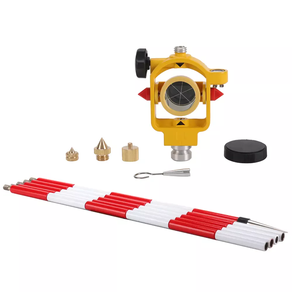 MG-1500SL Mini Prism | Yellow Mini Prism With Pole For Total Stations